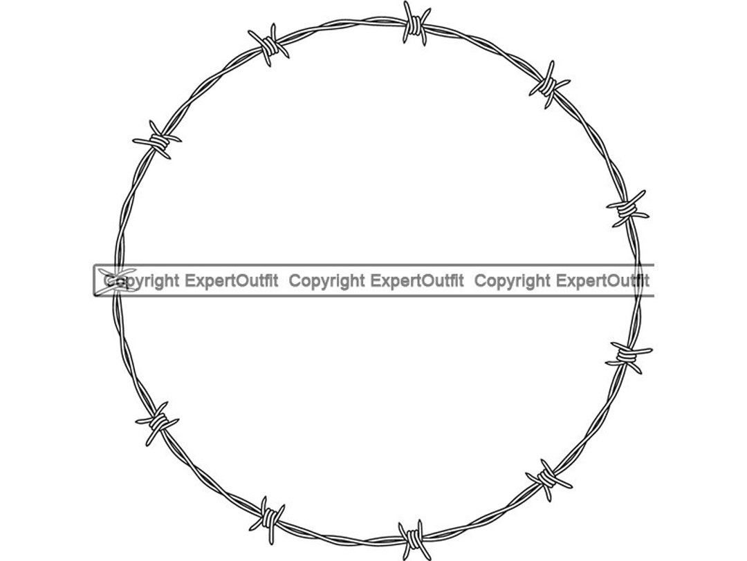Barbed Wire Circle Frame Razor Fence Fencing Barb Bob Security ...