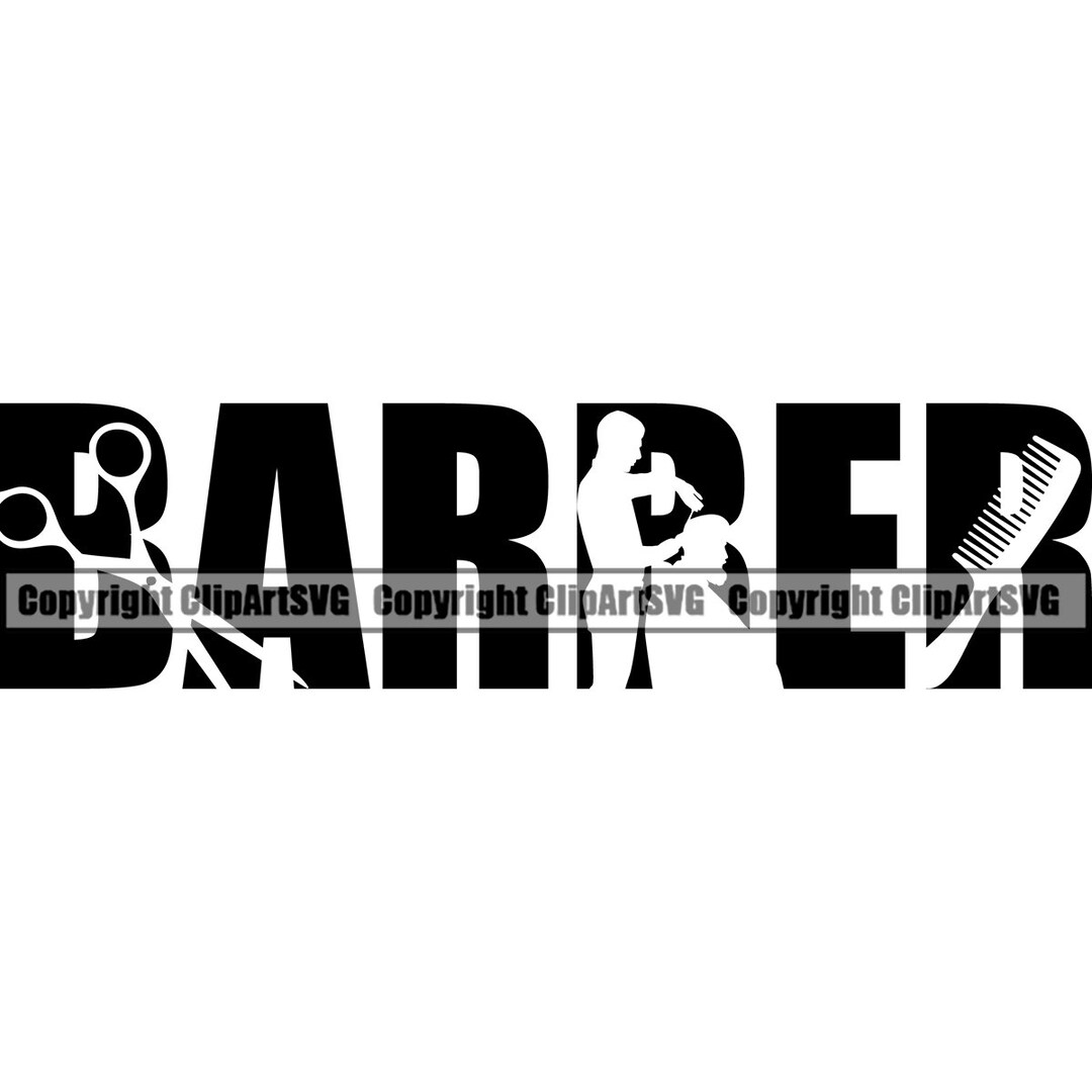 Barber Logo Barbershop Salon Haircut Hair Cut Hairstyle Hairstylist ...