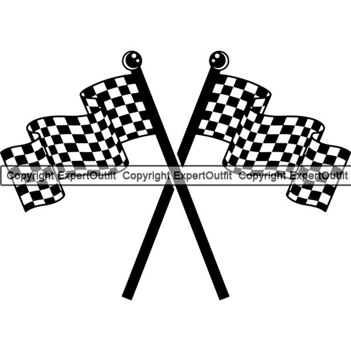 Sports Hobby Car Race Racing Flag Checkered Equipment Symbol | Etsy