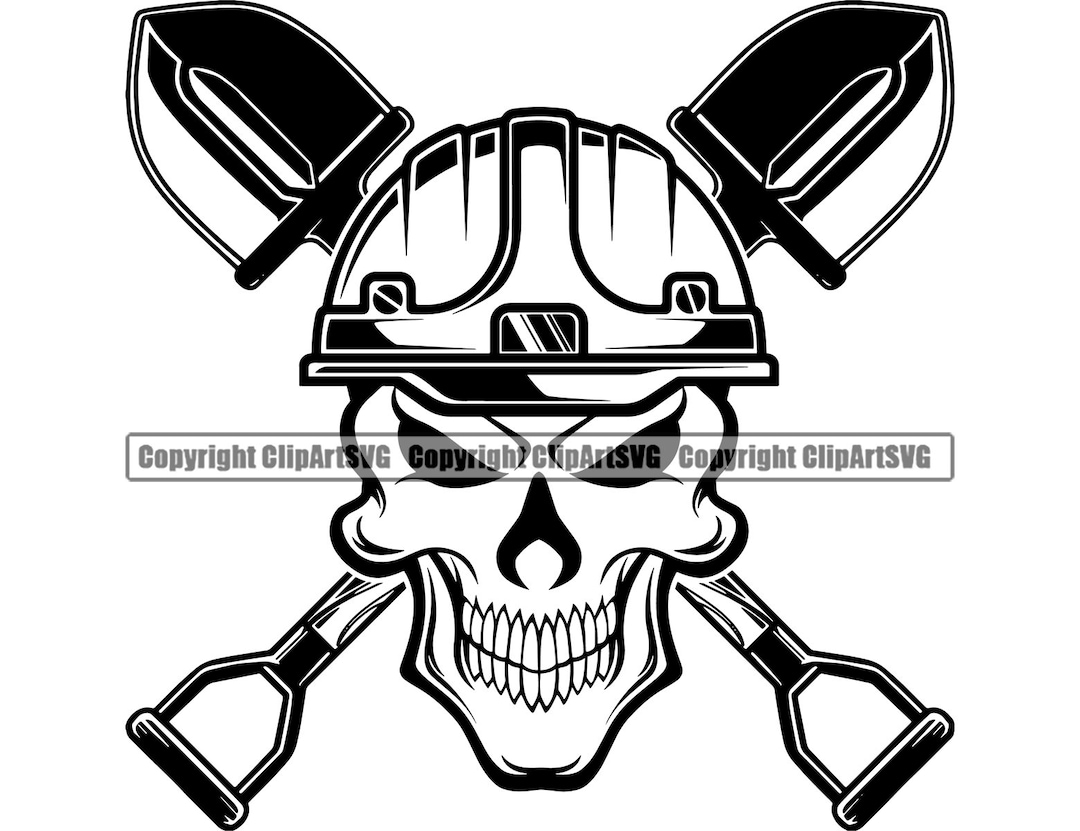 Construction Logo #60 Skull Shovel Toolbox Handyman Work Worker Hat ...