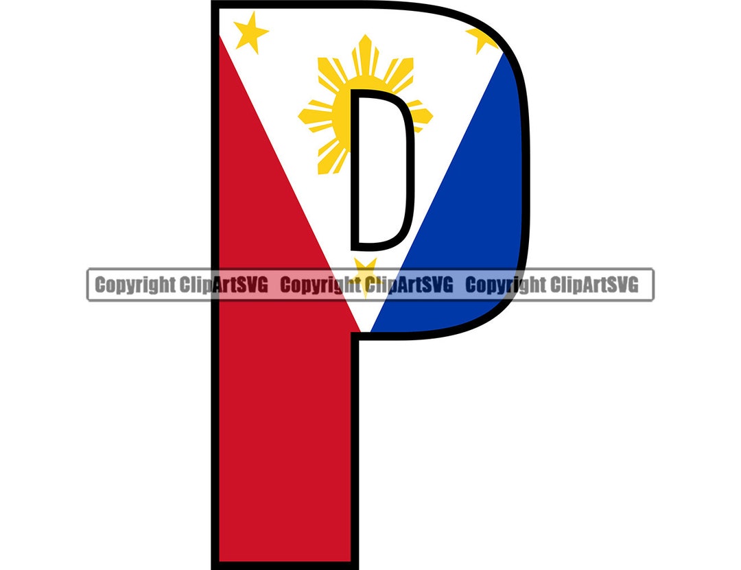 Philippines Filipino P Flag Country World Nation Map Sign Symbol Icon ...