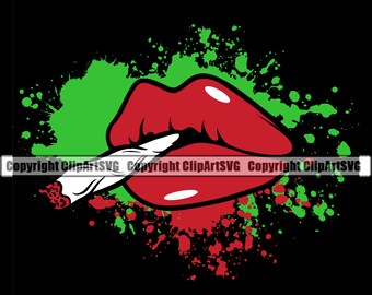 Rasta Lips Clipart - Etsy