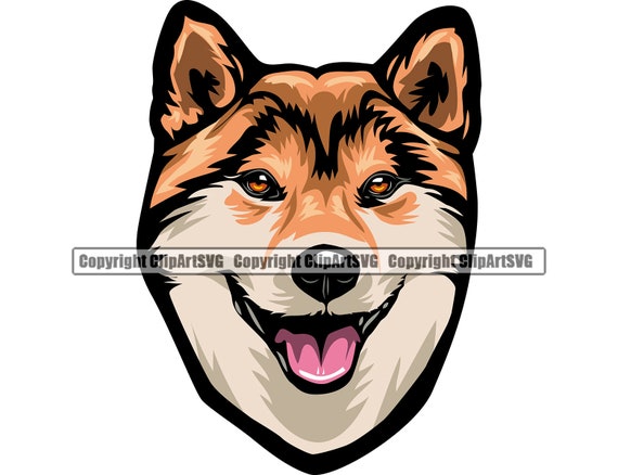 Clip Art & Image Files Paper, Party & Kids Shiba Inu Dog Breed Head ...