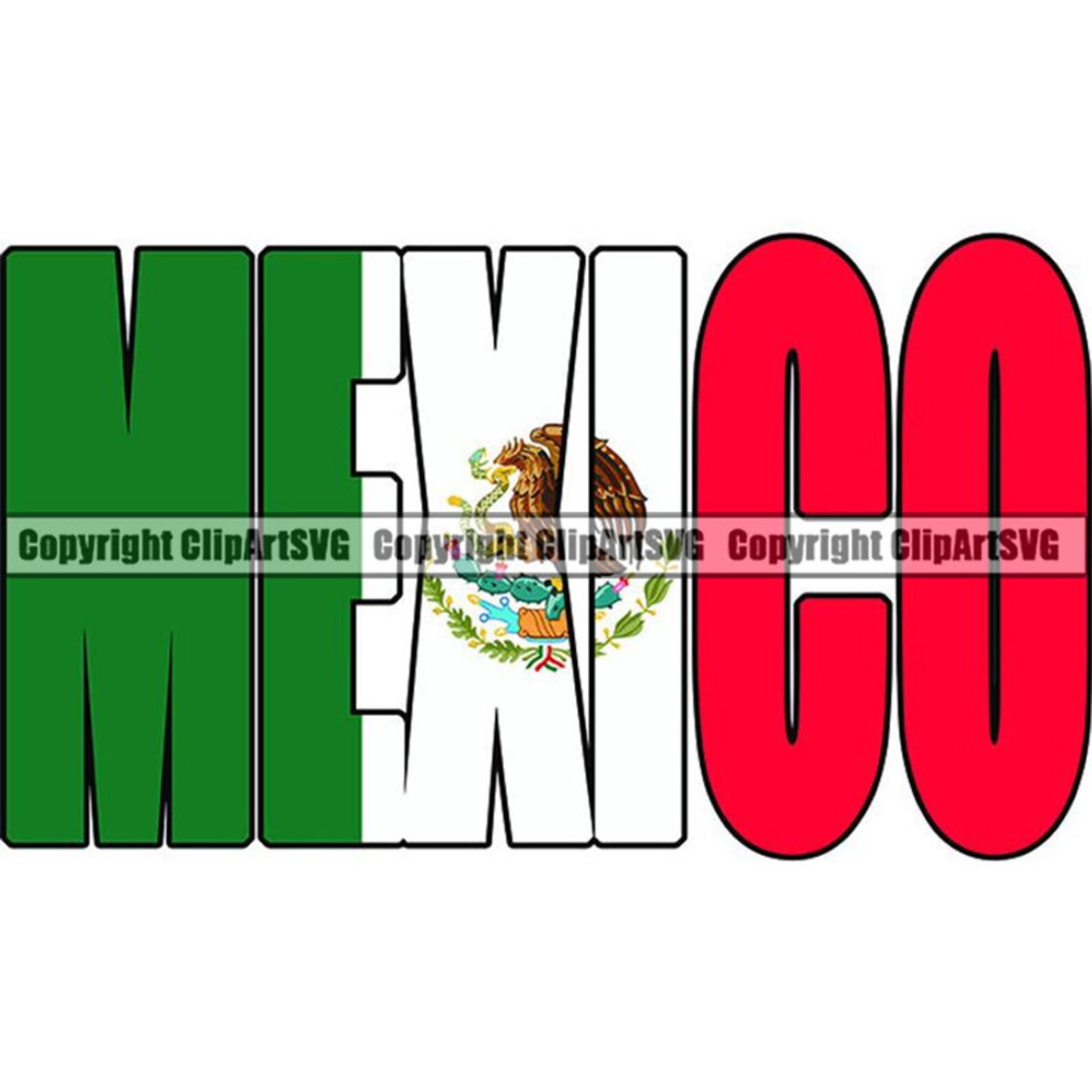 Mexico Text Flag Mexican Spanish North America Country World - Etsy