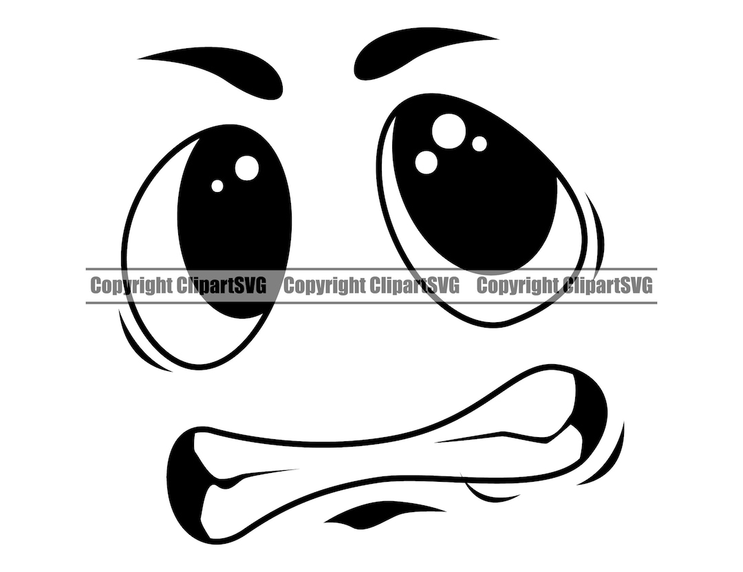 Cartoon Facial Expression Emotion Scared Sad Cry Eye Mouth Nose Eyebrow ...