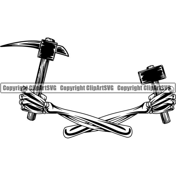 Skeleton Miner Svg - Etsy