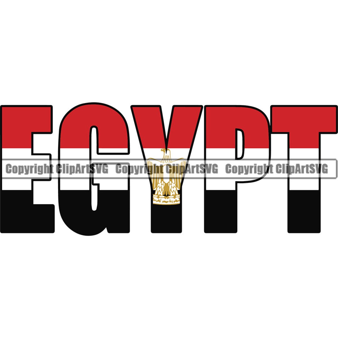 Egypt Egyptian Text Word Letter Typography Flag Country World Nation ...