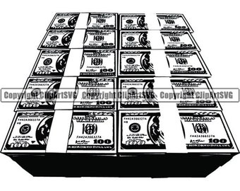 Money Cash Stack Icon Dollar Bills Currency Business Advertising Design Element Logo .SVG .EPS ...