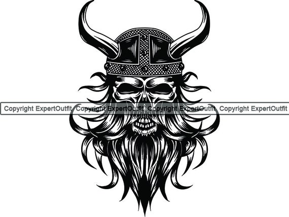 Viking Skull 2 Norway Nordic Sail Sailing Ancient Warrior | Etsy