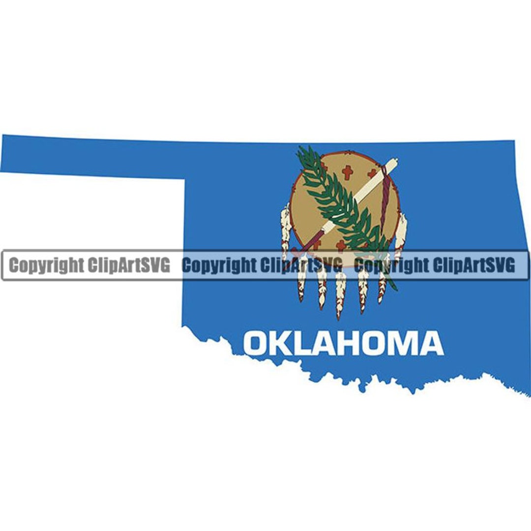 Oklahoma State Flag Shape Map U.S. US United America American Nation ...