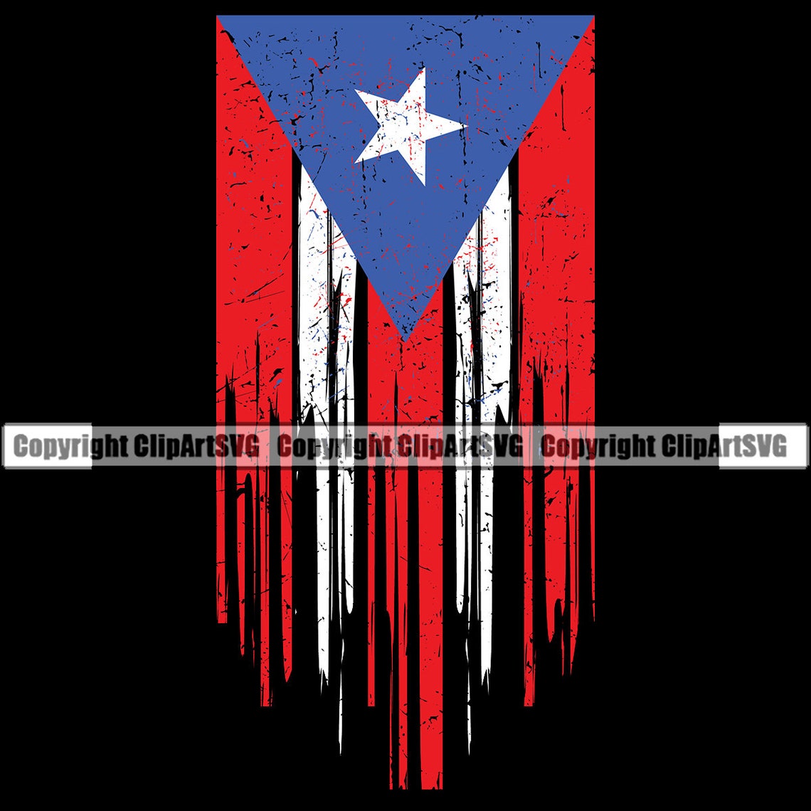 Puerto Rico Rican Distressed Ripped Torn Flag Country World Nation Sign ...