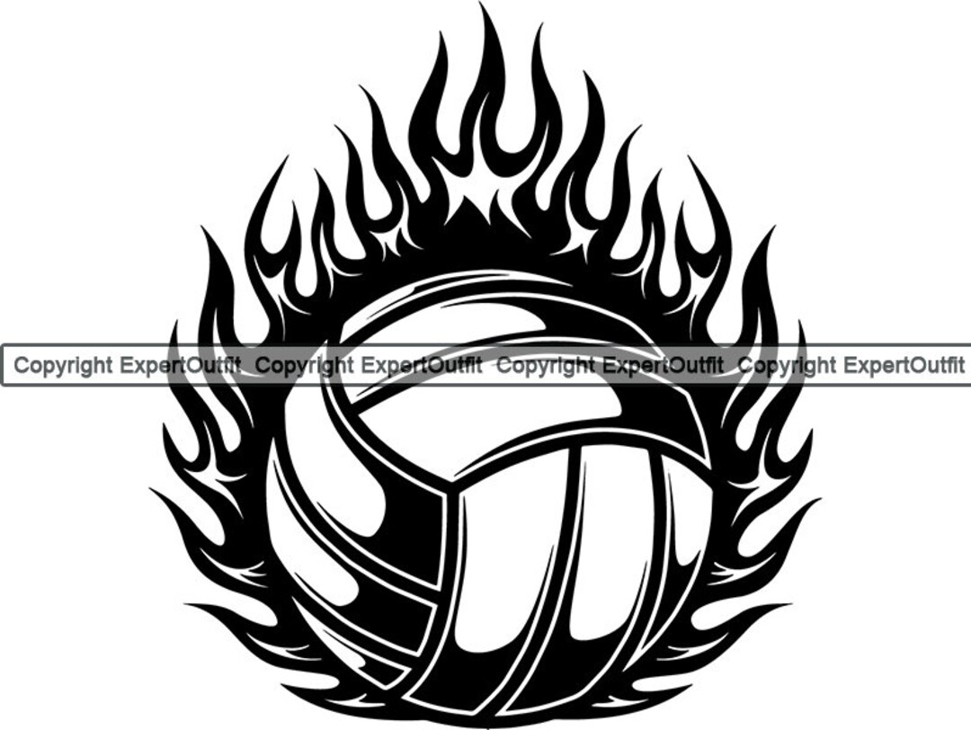 Volleyball Ball Motion Hot Fire Flames Team Player Competition ...