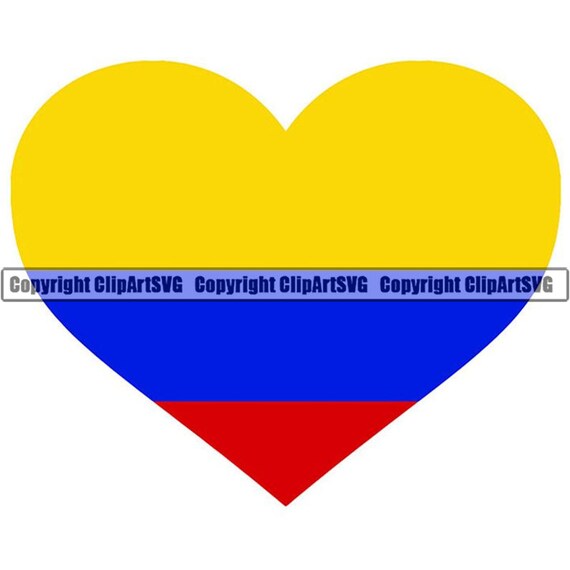 Colombia Heart Shaped Flag Colombian South America Country | Etsy