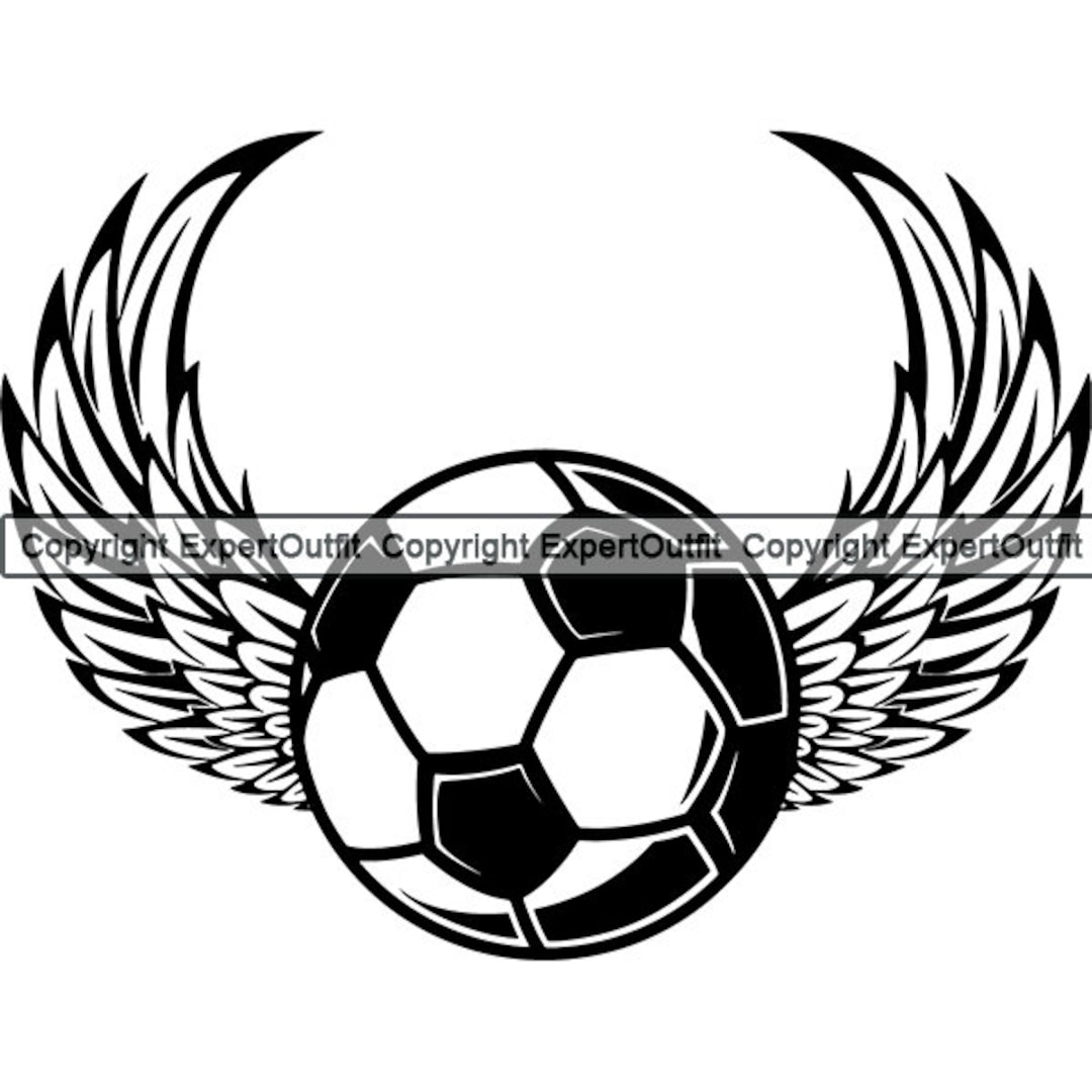 Soccer Logo Angel Wings Fly Flying Ball League Futball Team Sport ...