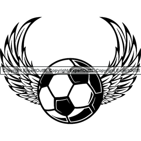 Soccer Logo Angel Wings Fly Flying Ball League Futball Team | Etsy