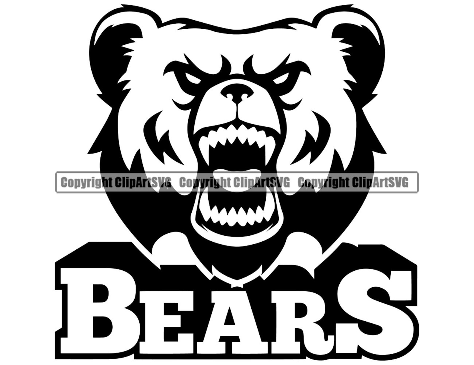 Grizzly Bear Sports Team School Mascot Grizzlies Brown Black | Etsy