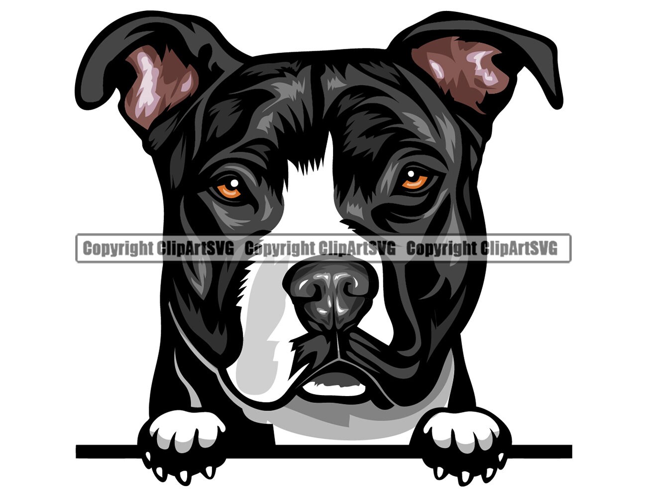 Pit Bull Dog Peeking Peek-A-Boo Breed Happy Face Puppy Animal | Etsy