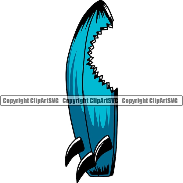 Shark Bite Surfboard Svg - Etsy