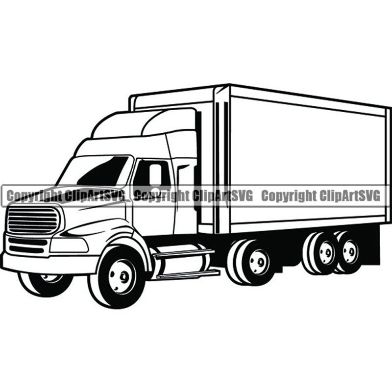 Tractor Trailer Truck Svg - Etsy
