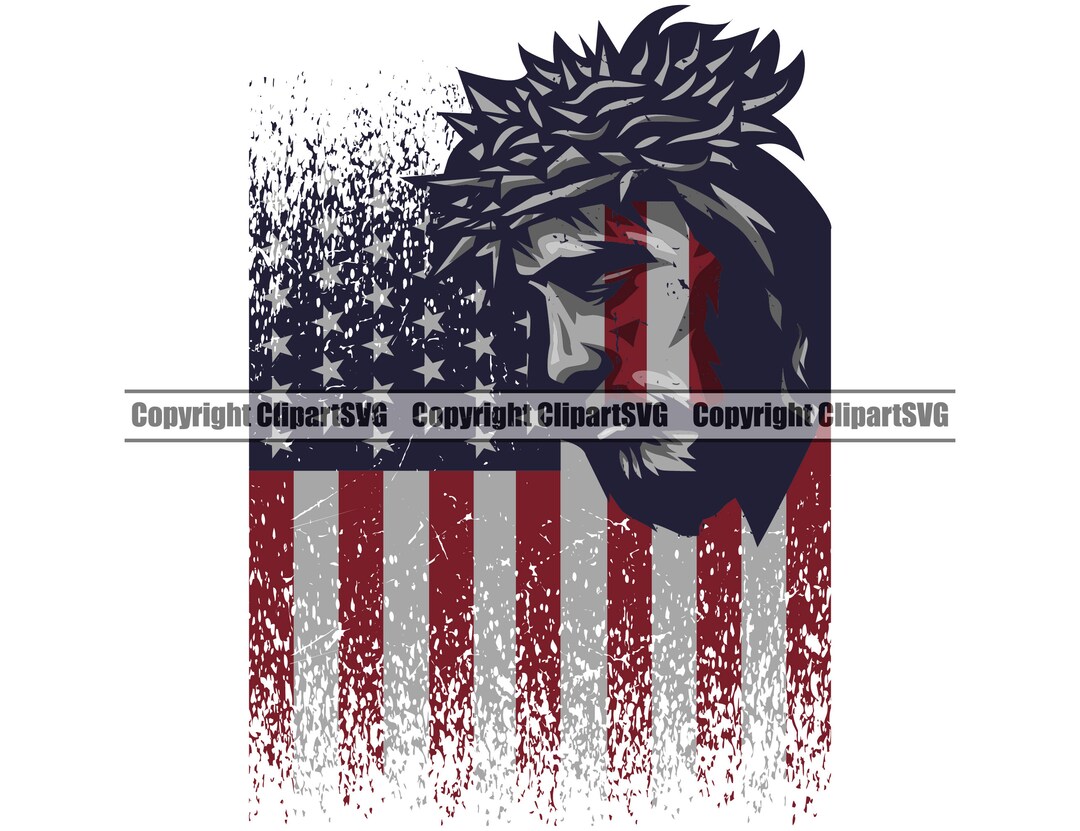 Fallen Soldier Vet Veteran USA Flag Jesus Crist Helmet Dog Tags Art War ...