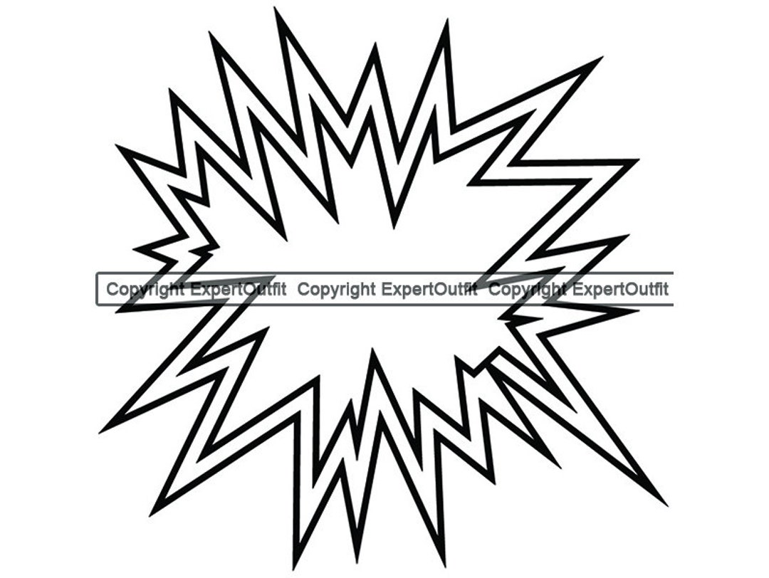 Comic Book Callout Bomb Explosion Stars Blast Smoke Explode Wick Boom ...