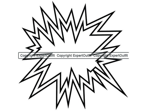 Comic Book Callout Bomb Explosion Stars Blast Smoke Explode | Etsy