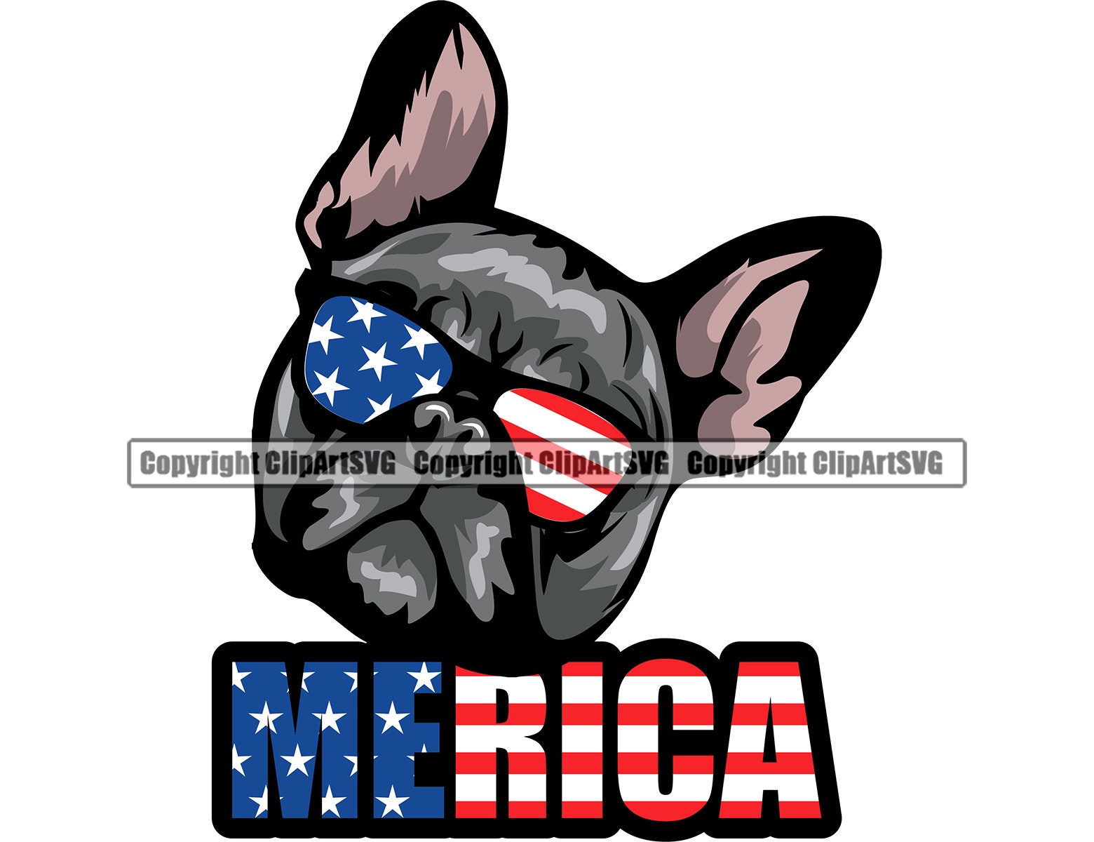 French Bulldog Dog USA Flag Sunglasses Merica America American | Etsy