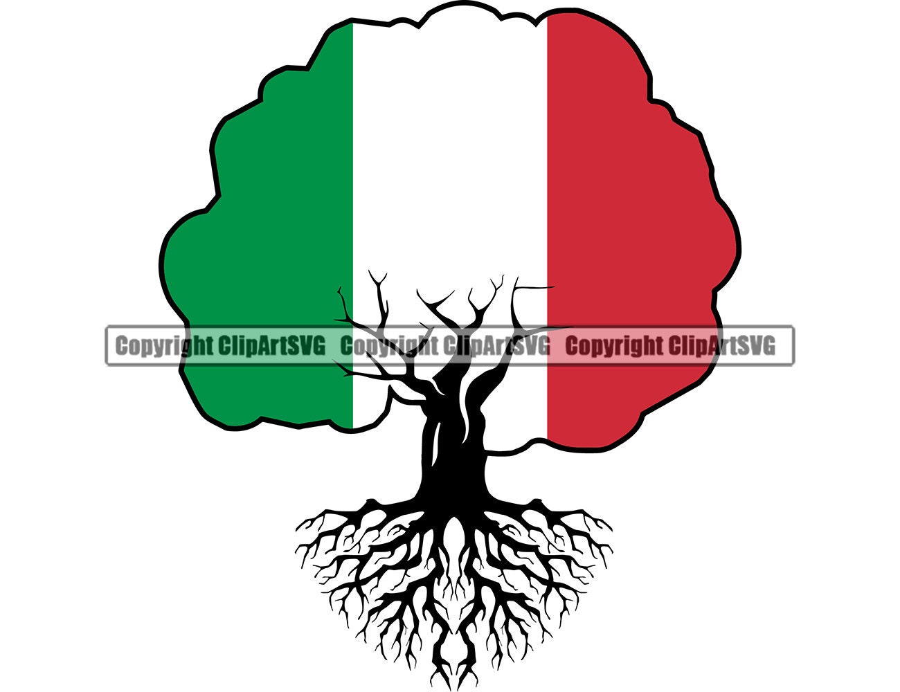 Italy Italian Tree Roots Family Home Flag Country World Nation Map Sign ...