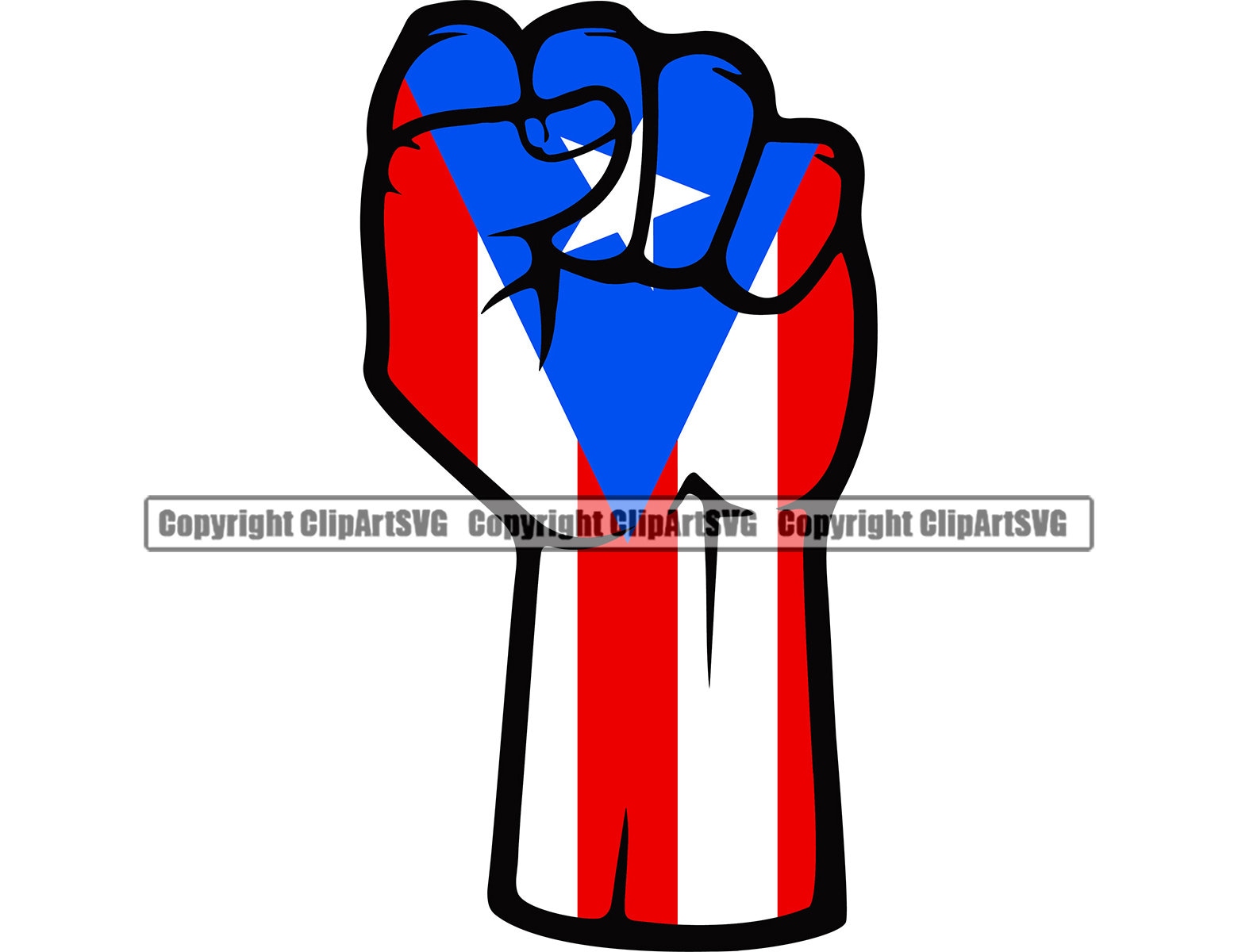 Puerto Rico Rican Power Fist Unite Unity Flag Country World | Etsy