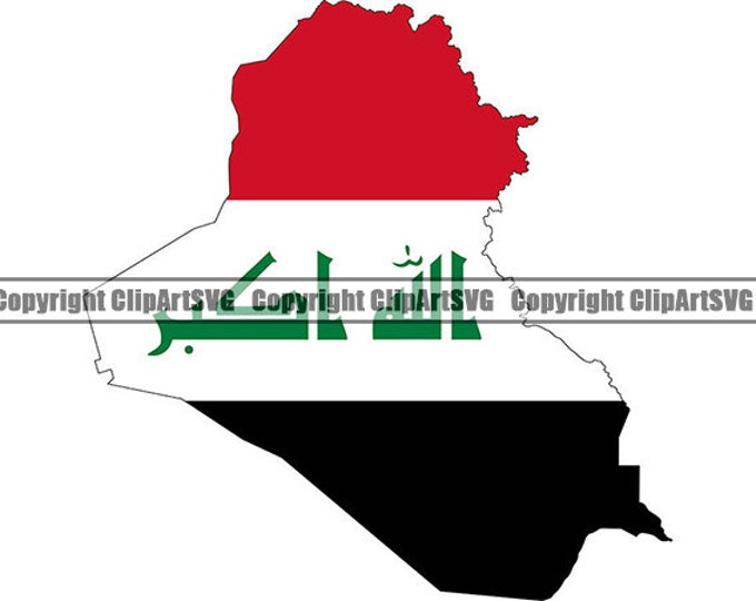 Iraq Flag Map SVG, Iraqi SVG Cricut Cut File, Middle East Country ...