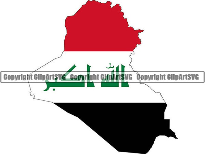 Iraq Map Flag Svg - Etsy