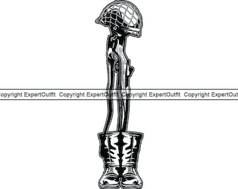 Military Fallen Soldier Svg Eps Png Dxf Soldier Military War Fallen ...