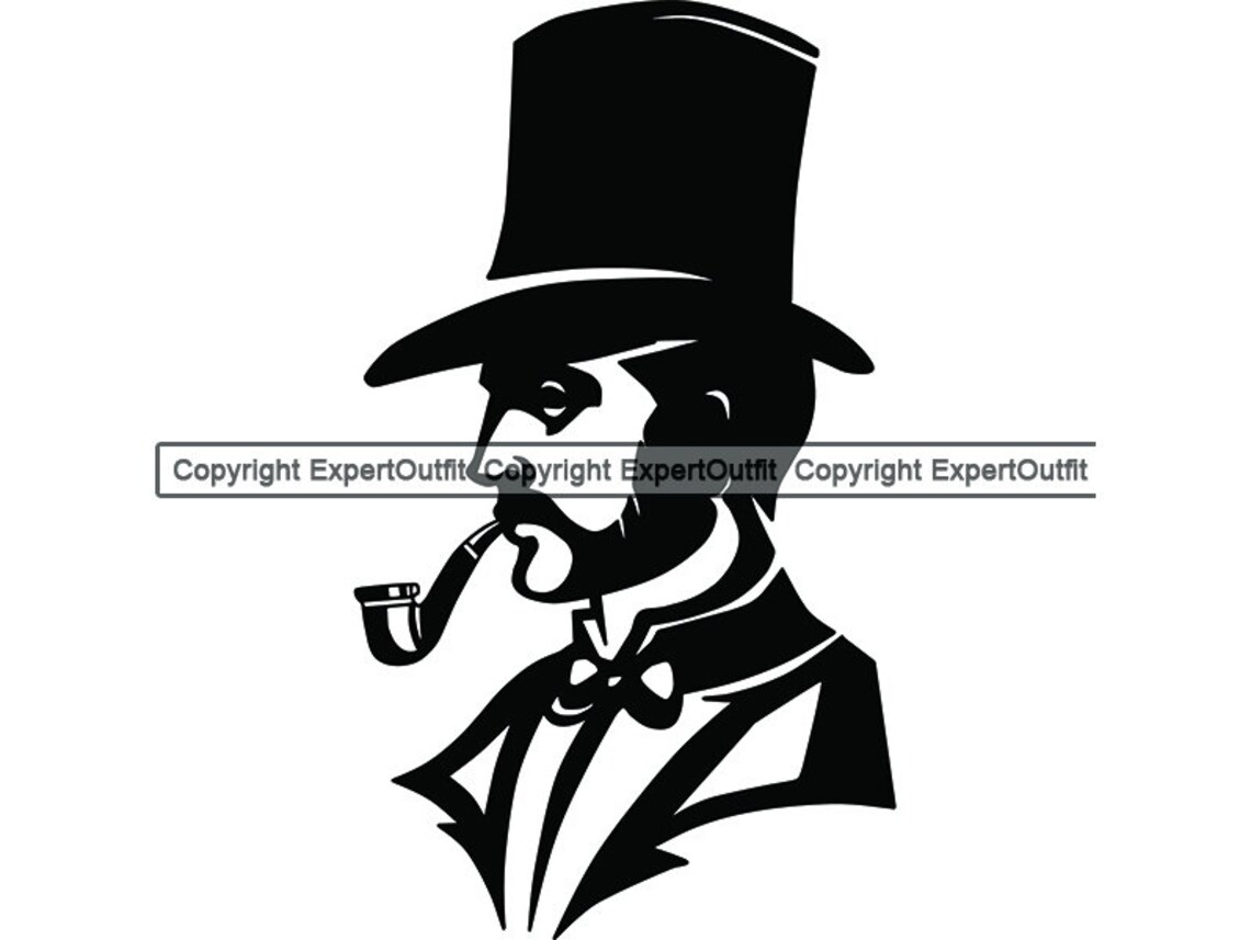 Smoking Man Logo Pipe Cigar Bar Tobacco Leaf Smoke Blunt Ash Ashes ...