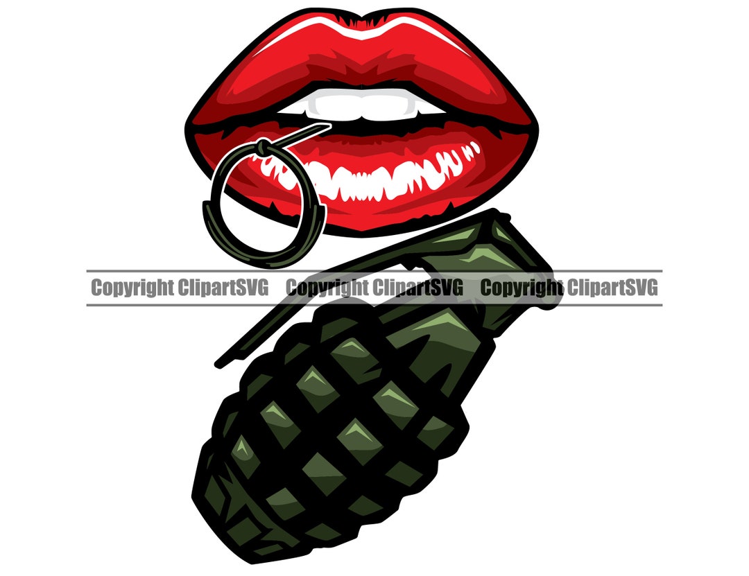 Lips Hand Grenade Mouth Weapon Beauty Makeup Lipstick Sexy Sex War ...