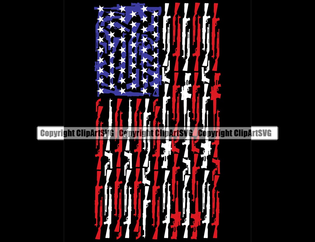 Machine Gun USA Flag American Pride America Vet Weapon Right Nation Law ...