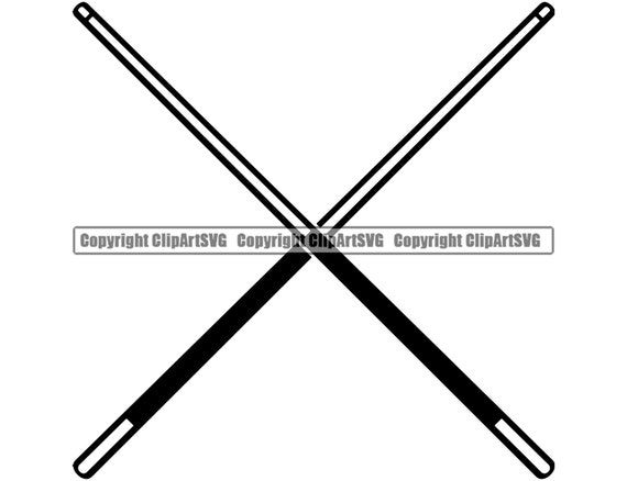 Crossed Pool Sticks