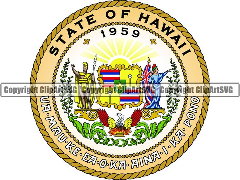 Hawaii State Seal Flag U.S. US United America American Nation | Etsy