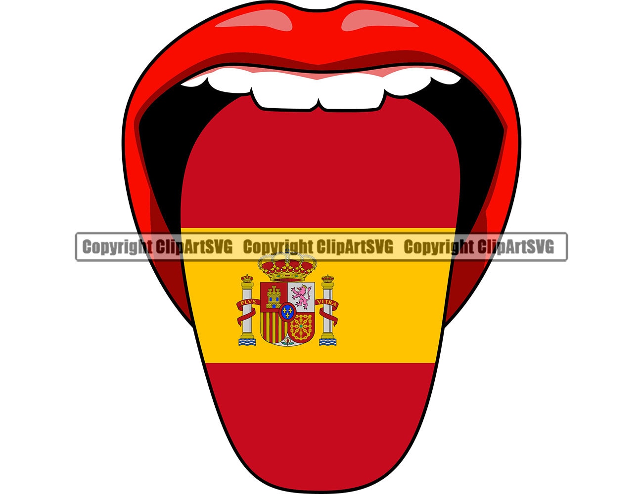 Spain Spanish Stick Out Tongue Flag Country World Nation Map - Etsy