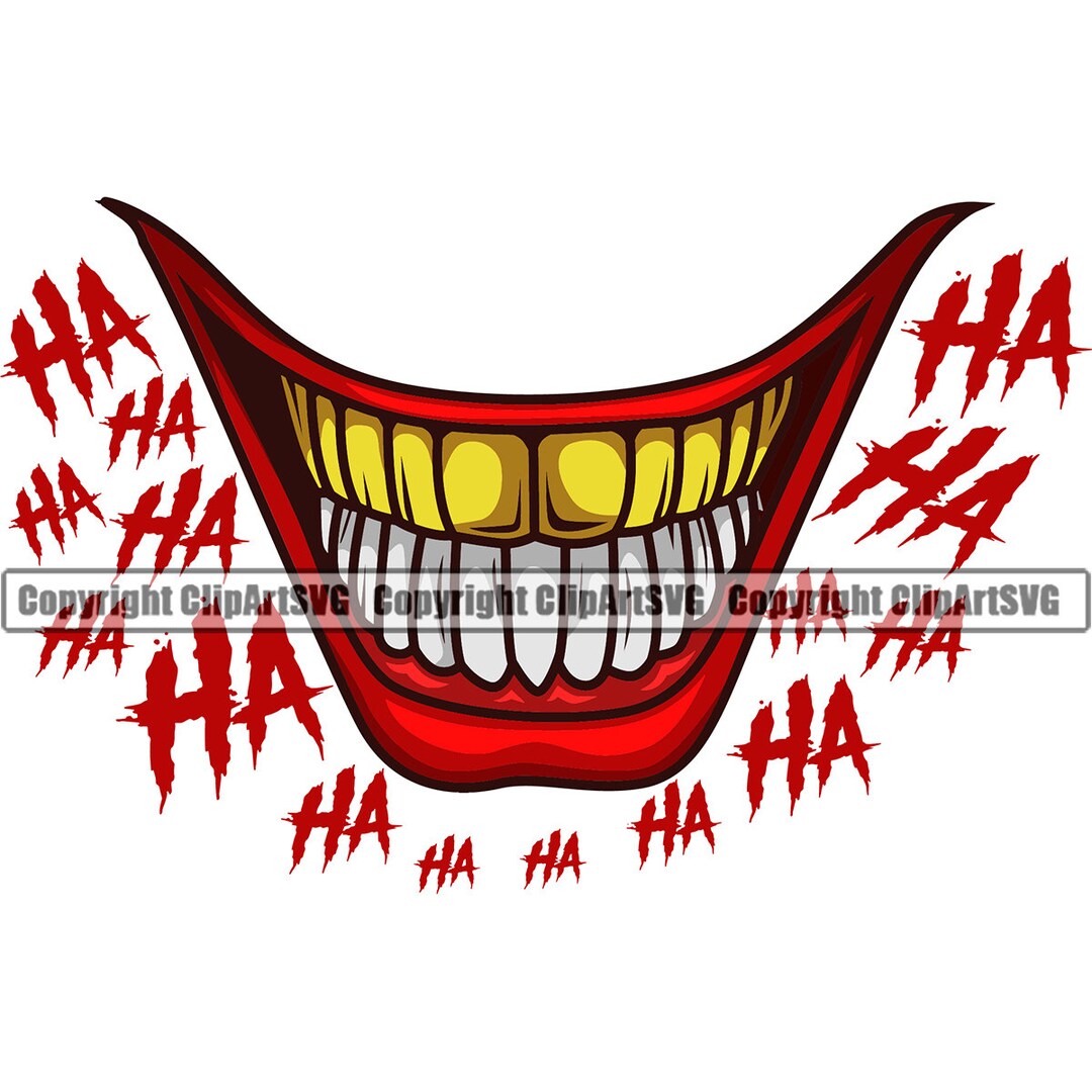 Joker Smile Gold Teeth Thug Clown Scary Mouth Mask Evil Grin Grill ...
