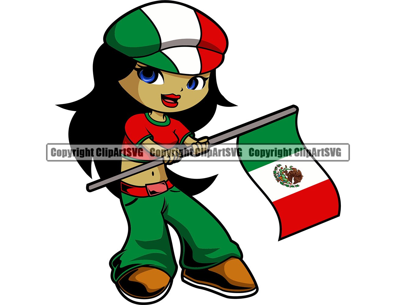Mexico Mexican Cute Little Girl Flag Country World Nation Map Sign ...