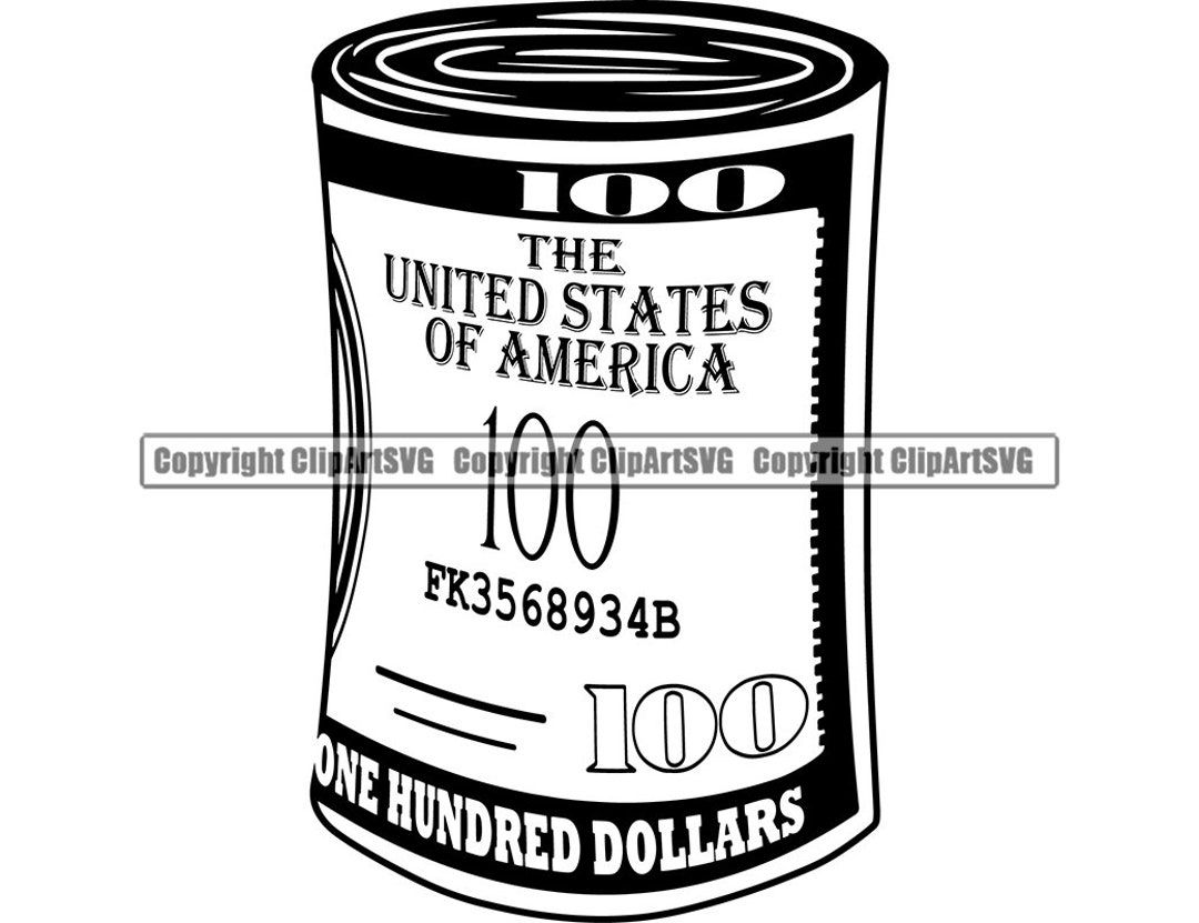 Money Cash Roll Knot Stack 100 Dollar Paper Bill Currency Business ...