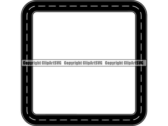 Road Street Race Track Square Frame Border Shield Highway | Etsy