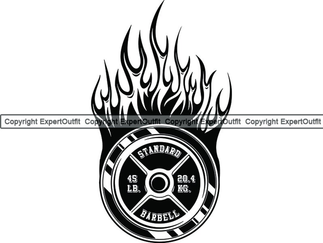 Gym Weight Plate Motion Hot Fire Flames Bodybuilding Fitness Workout ...