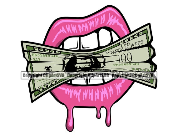 Sexy Lips Bite Money Cash 100 Dollar Bill Teeth Mouth Mask | Etsy