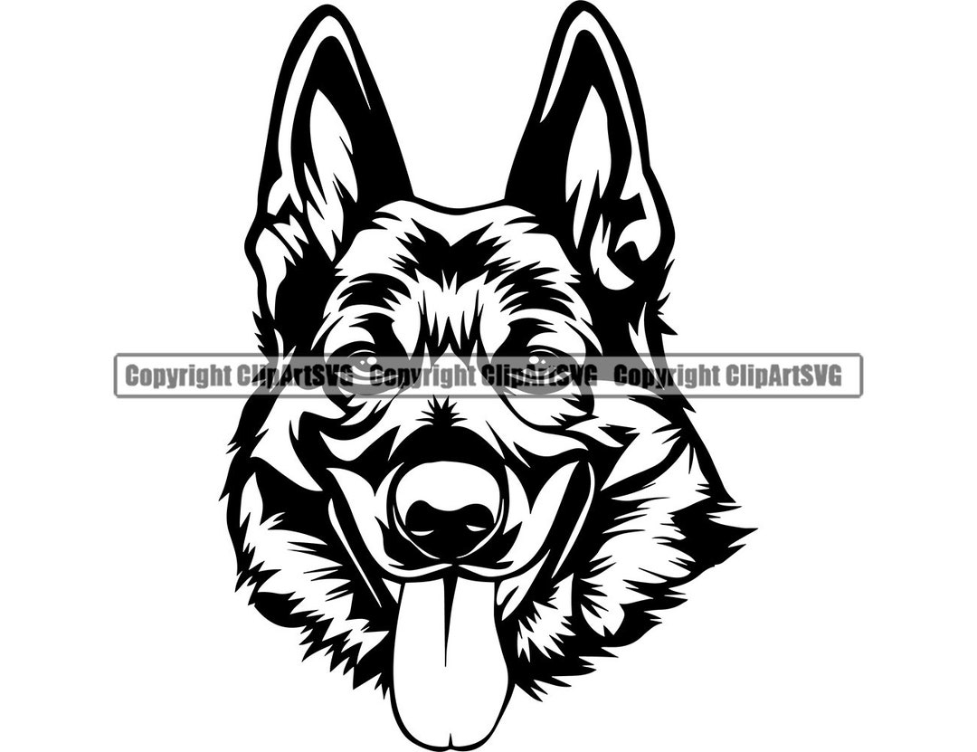 German Shepherd Dog Breed Head Smiling Face Happy Paw Puppy Pup Pet ...