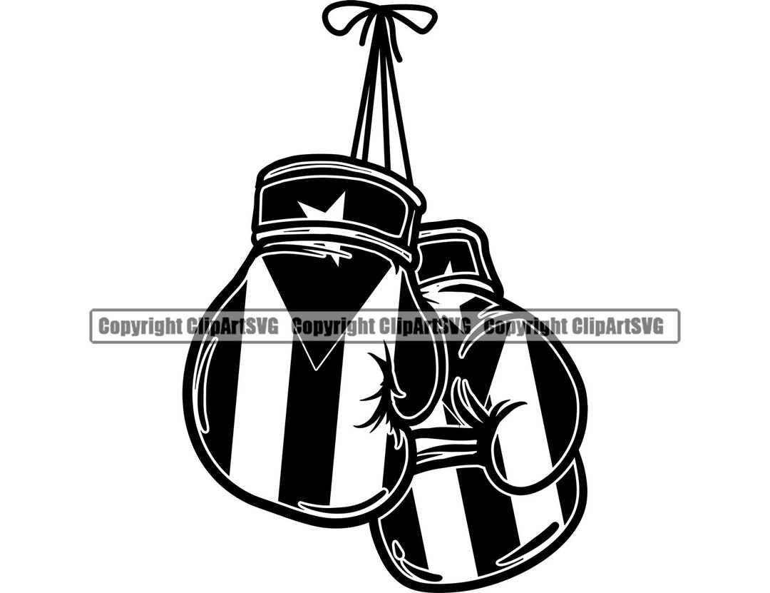 Puerto Rico Rican Boxing Gloves Flag Country World Nation Map Sign ...