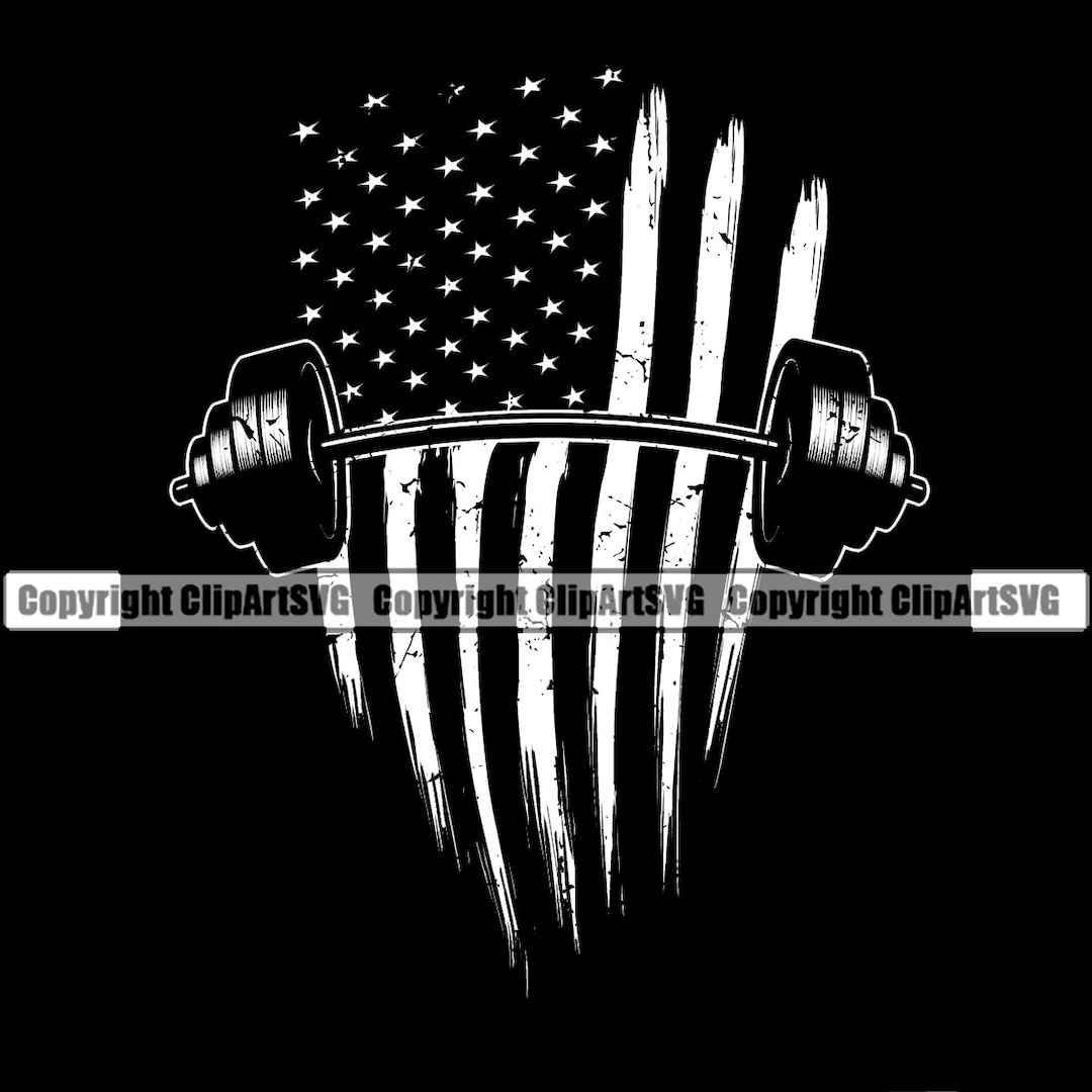 Barbell USA US Flag Fitness Bodybuilding Bar Weightlifting Workout ...