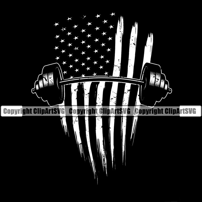Barbell USA US Flag Fitness Bodybuilding Bar Weightlifting Workout ...