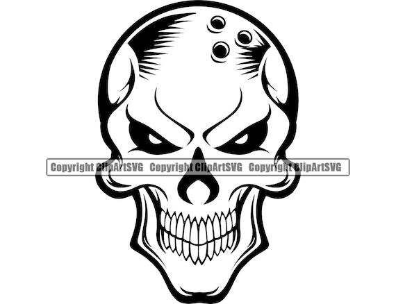 Bowling Ball Skull Skeleton Emblem Bowler Pin Sport Game Bowl - Etsy
