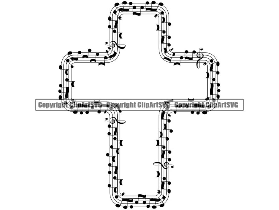 Music Note Cross Frame Border Symbol Treble Clef Sheet Musical ...